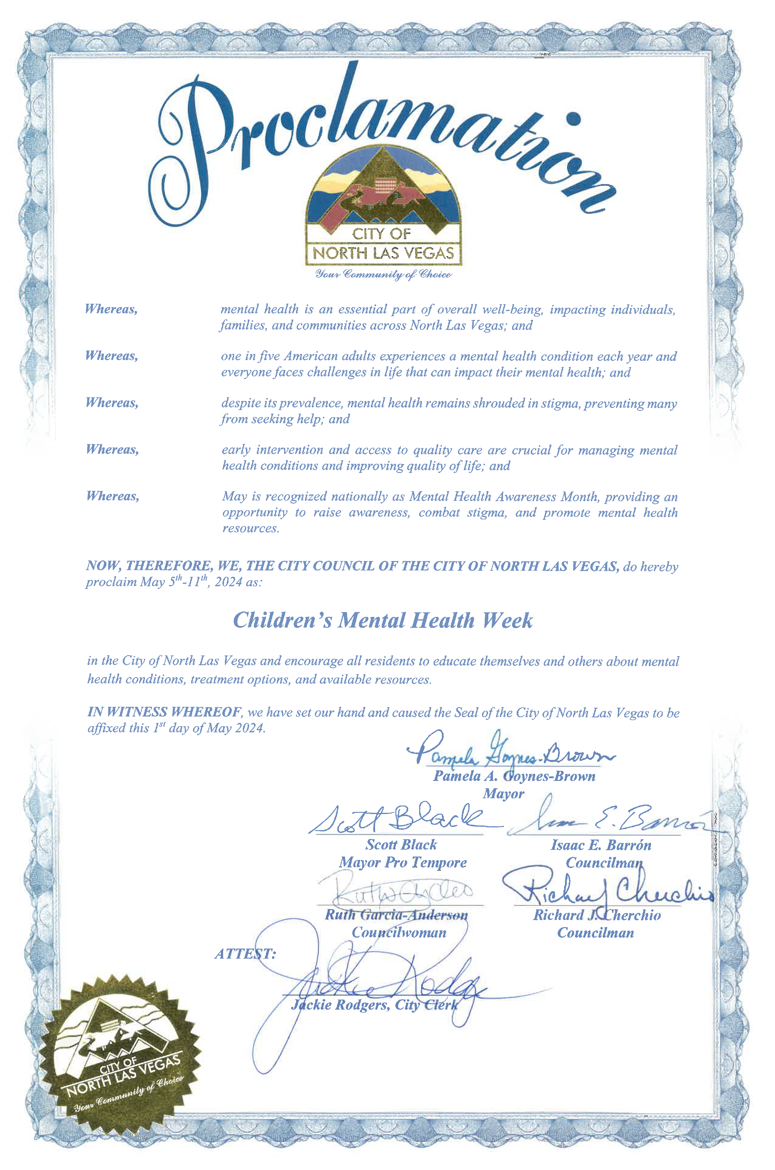 Proclamation – Childrens Mental Health Week | Nevada PEP